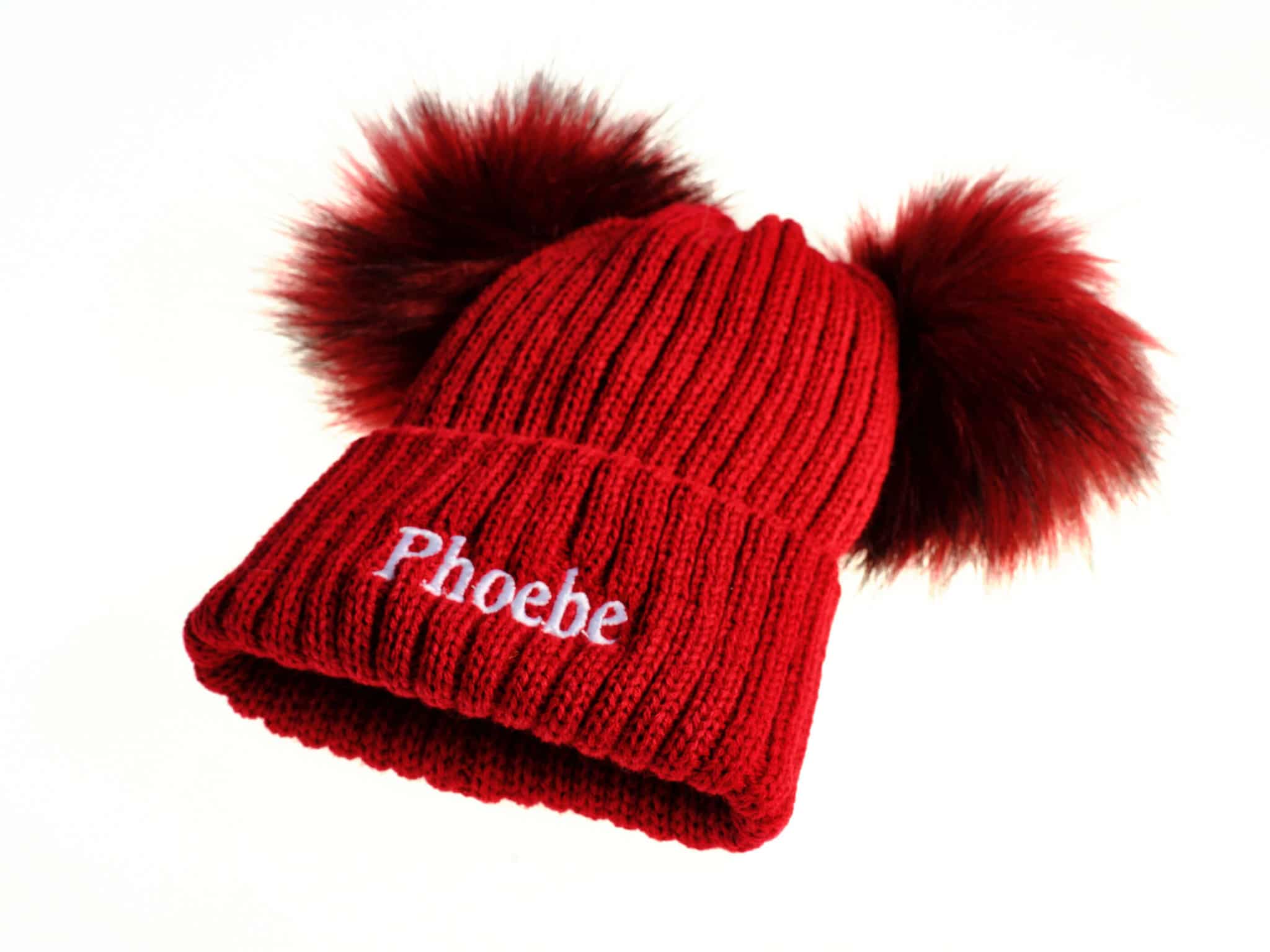 Red Knit Baby & Kids Bobble Pom Hat – The Name Shops